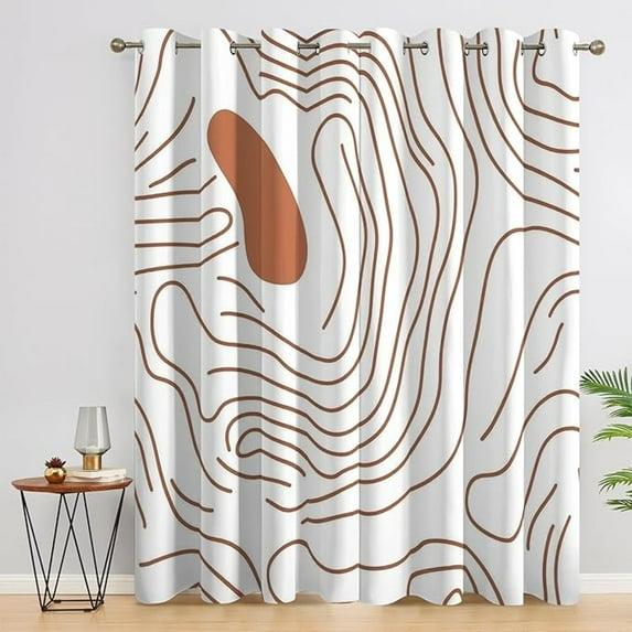 Abstract Curtains - Minimalist Curtains, Abstract Boho Window Curtains ...