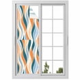 Abstract Curves Window Privacy Film Retro Teal Orange Fluid Ribbons ...