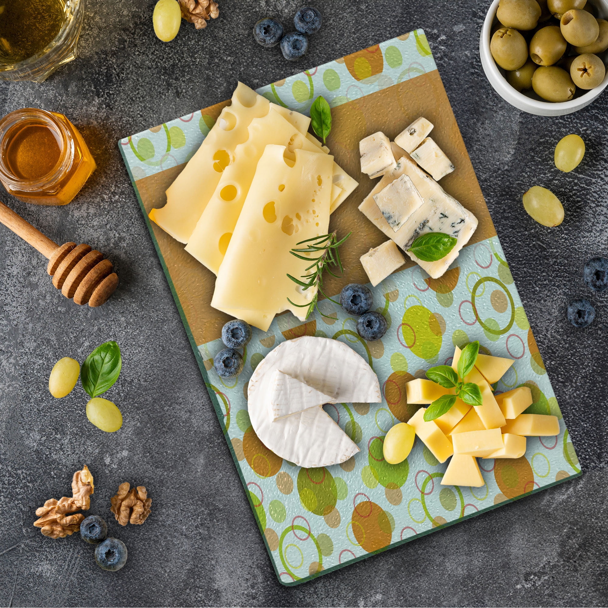 Abstract Cutting Board, Circular Shaped Round Interlace Forms Retro ...