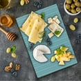 Abstract Cutting Board, Wavy Stripes Blue Tones Retro Design ...