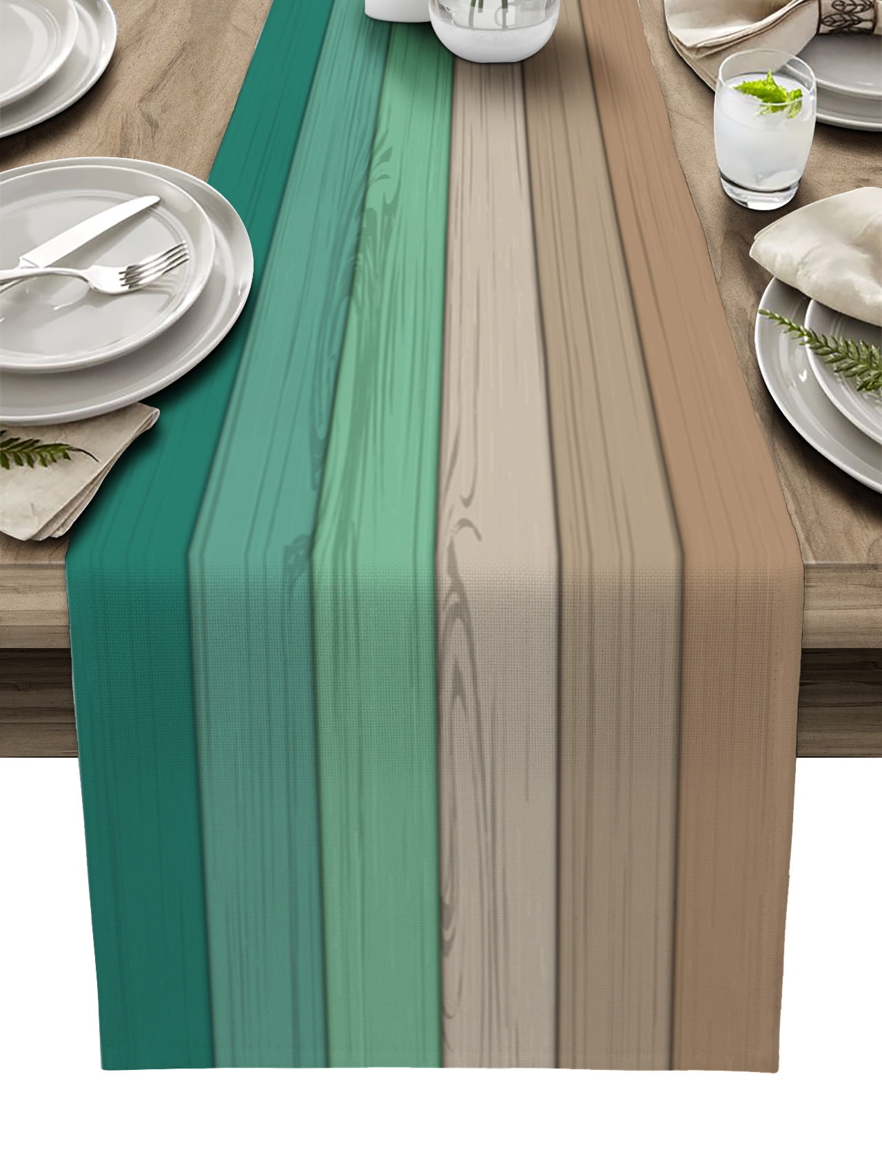 Abstract Cyan Turquoise Texture Table Runner ration Home r Dinner Table ...