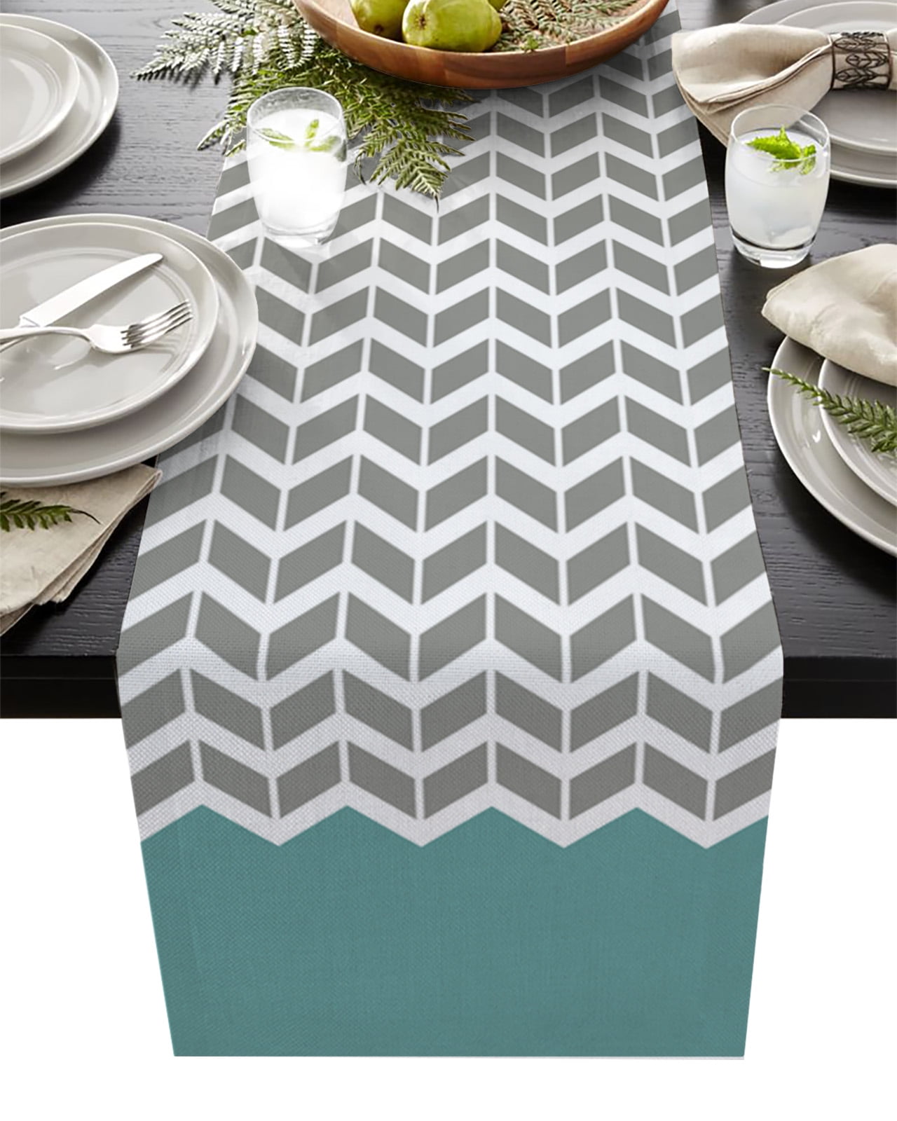 Abstract Cyan Turquoise Texture Table Runner ration Home r Dinner Table ...