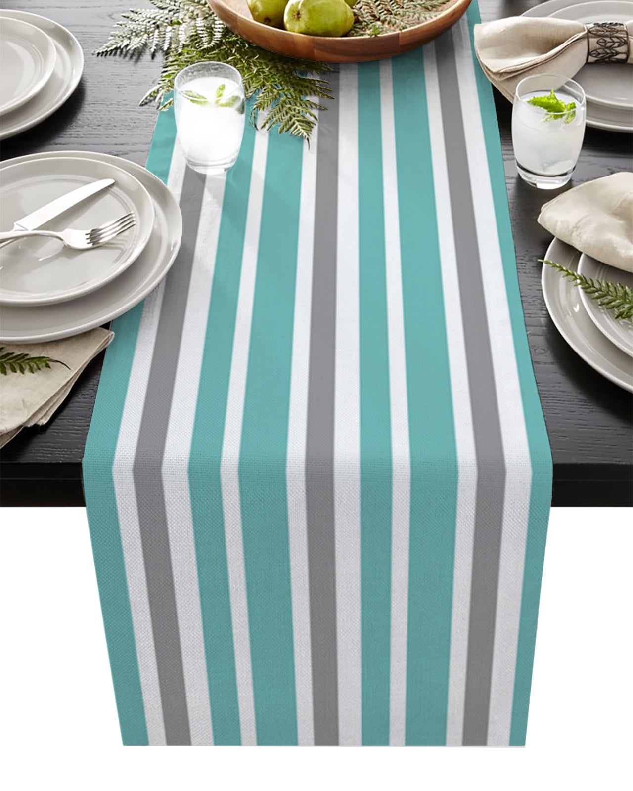 Abstract Cyan Turquoise Texture Table Runner ration Home r Dinner Table ...