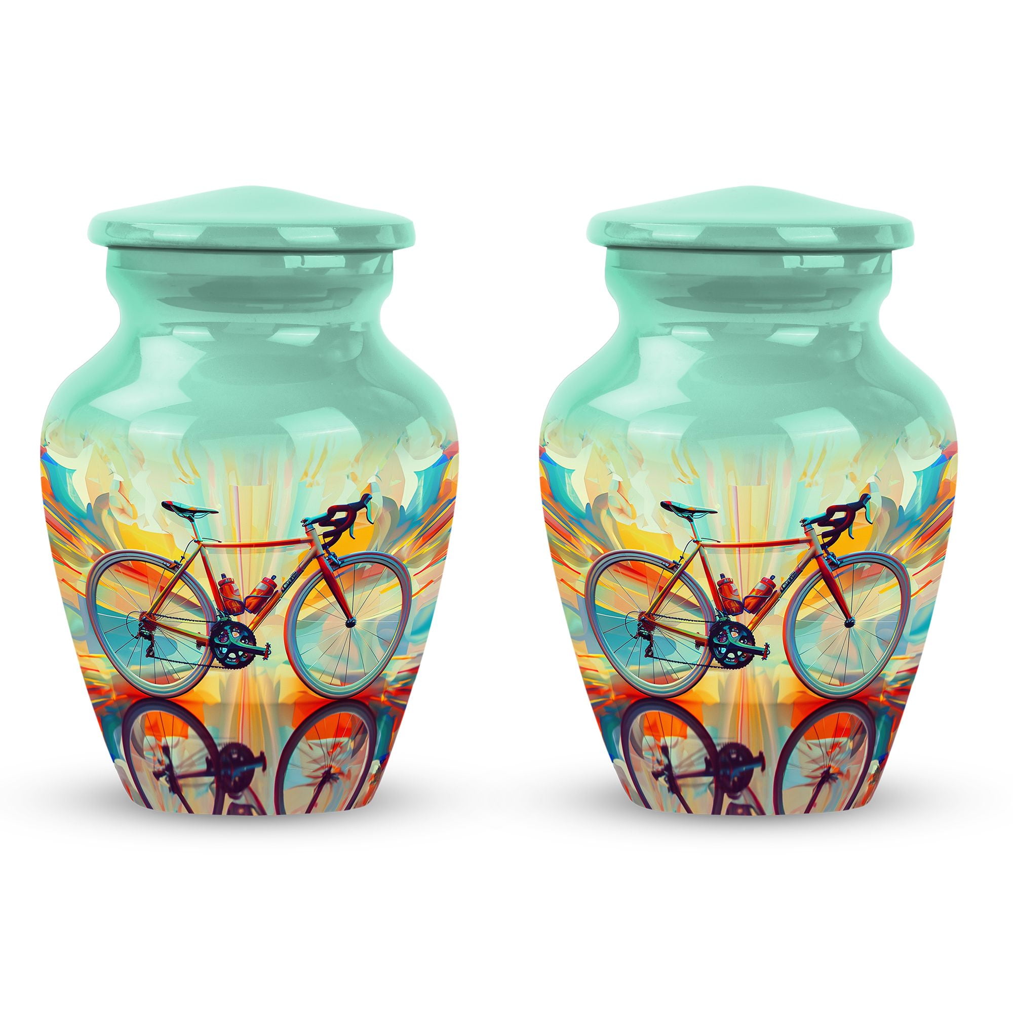 Abstract Cycling Dreams Motorcycle - Small Urns Ashes - Compact Mini ...