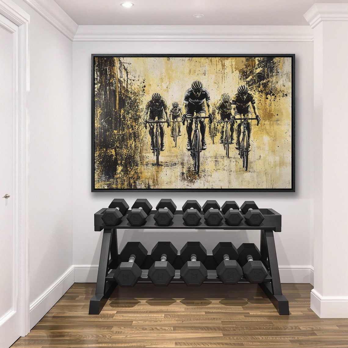 Abstract Cyclists Wall Art, Cycling Print, Sports Wall Decor, Bike ...