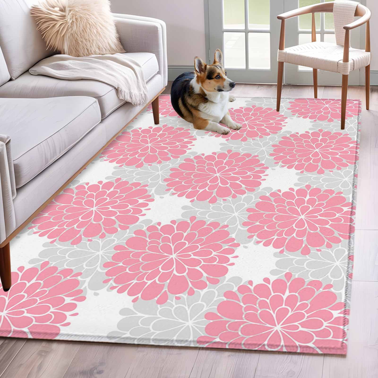 Abstract Dahlia 2.7x5 Rug for Office Desk Chair Area Small Bedroom ...