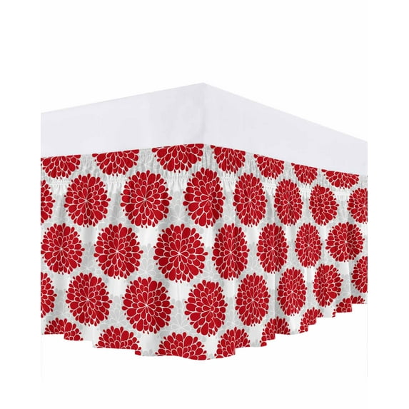 Abstract Dahlia Bed Skirt California King Size 16 Inch Drop, Vintage ...