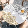 Abstract Dahlia Flower Round Fitted Tablecloth with Elastic Edge ...