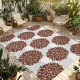 Abstract Dahlia Outdoor Rug, Vintage Red Country Farmhouse Classic Non ...