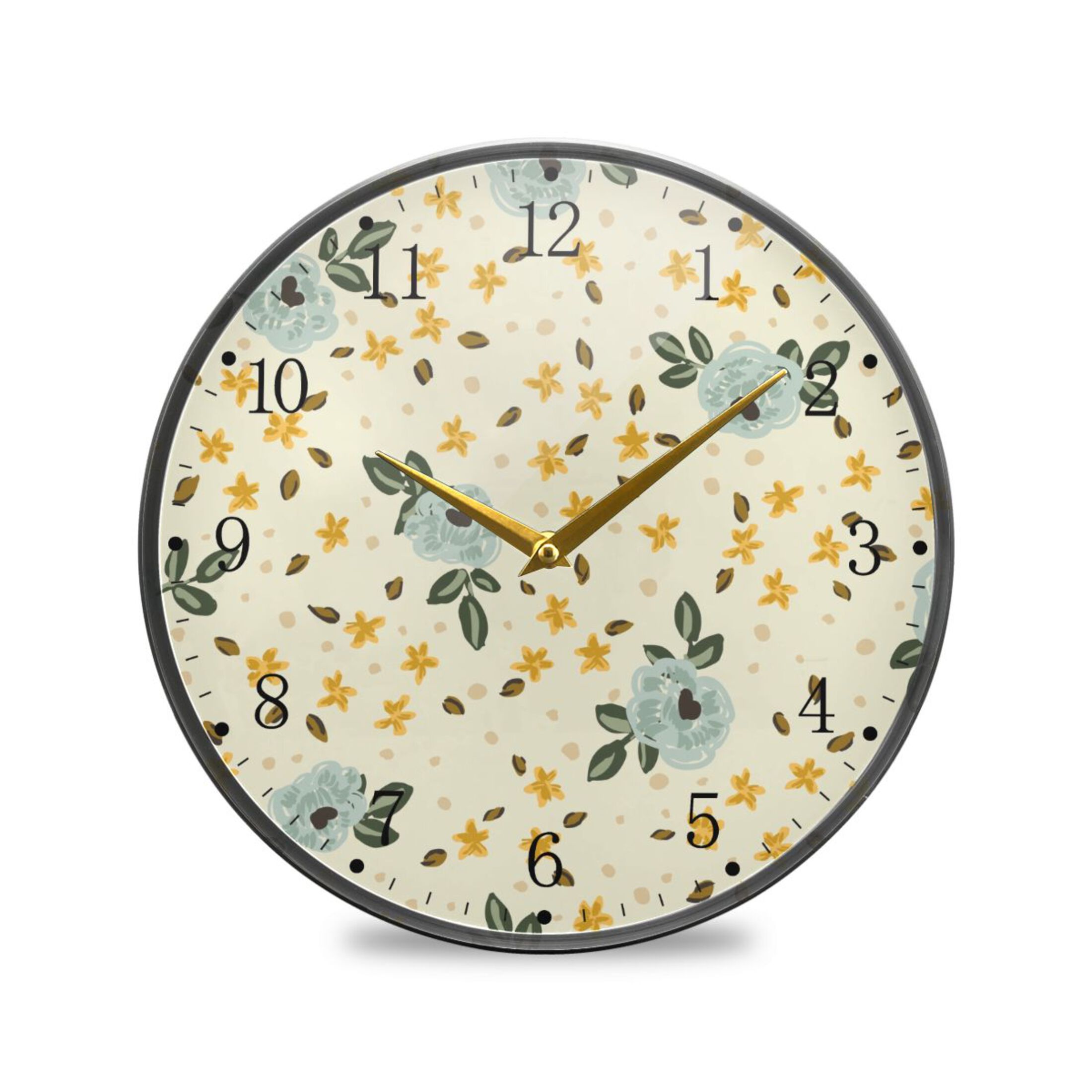 Abstract Daisy Floral Acrylic Wall Clocks Quiet Round Clock Battery ...