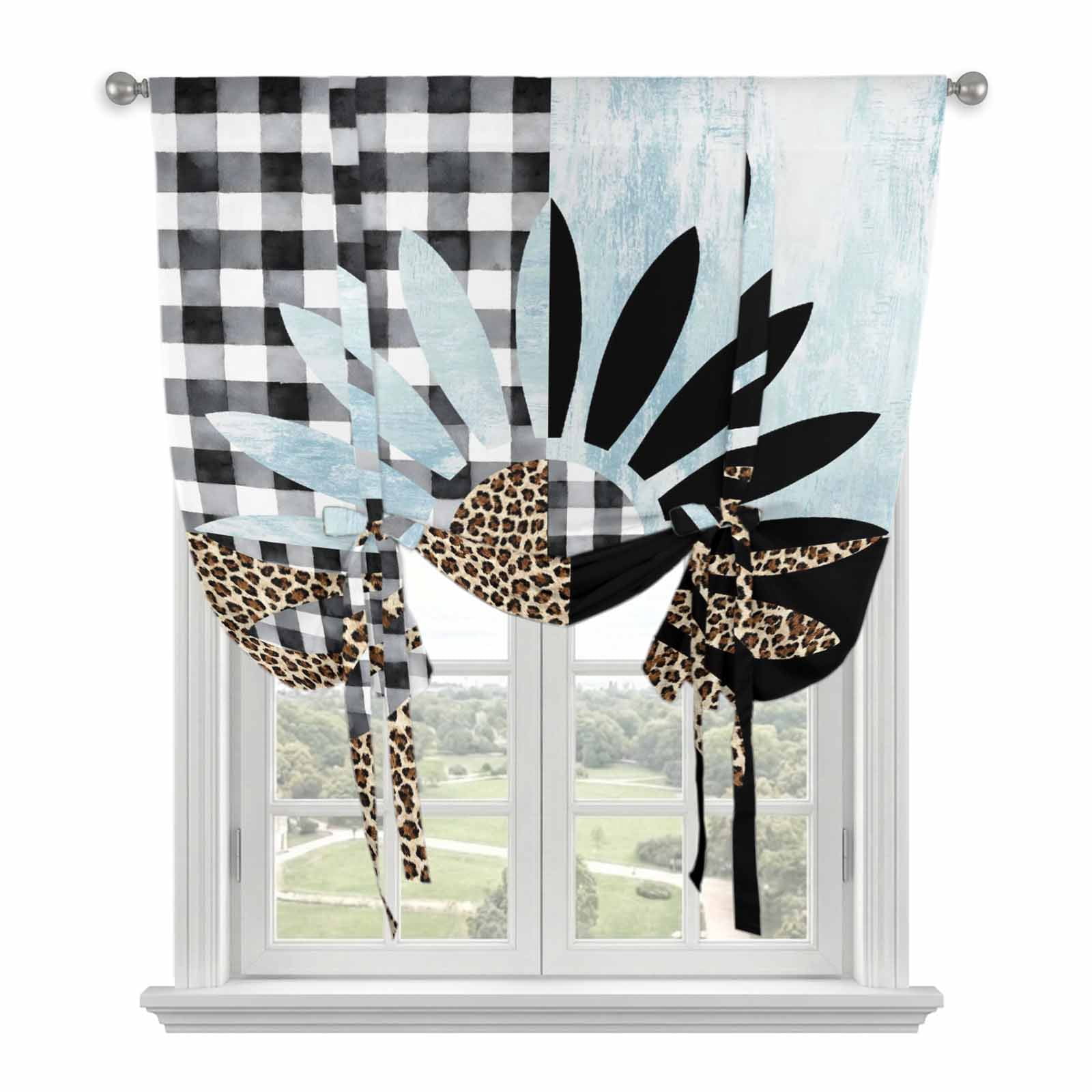 Abstract Daisy Tie Up Curtains for Window, Insulated Balloon Shade ...