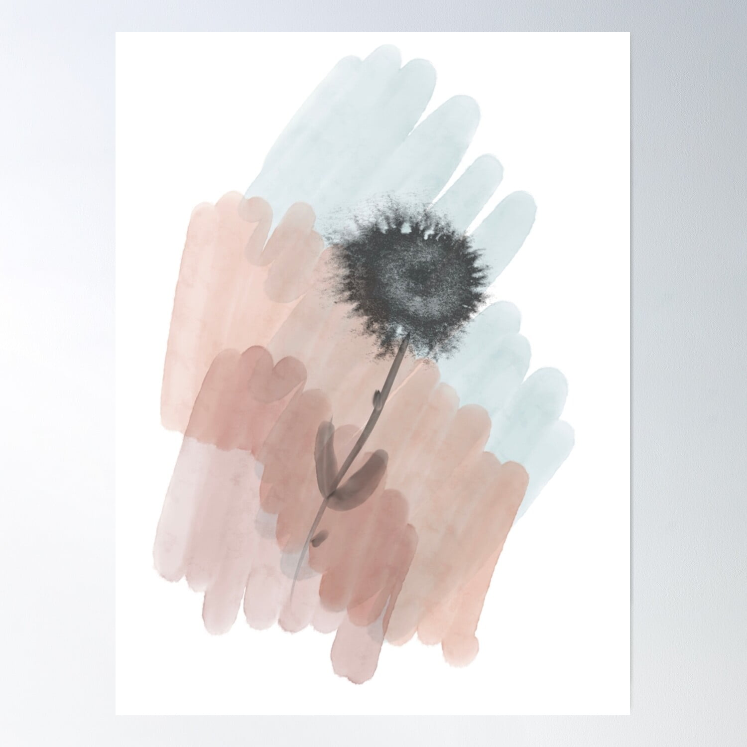 Abstract Dandelion Pastel Colors Poster Wall Art, Modern Wall Decor ...