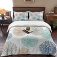 Abstract Dandelion Spring Floral Queen Size Bed Set,Watercolor Wild ...