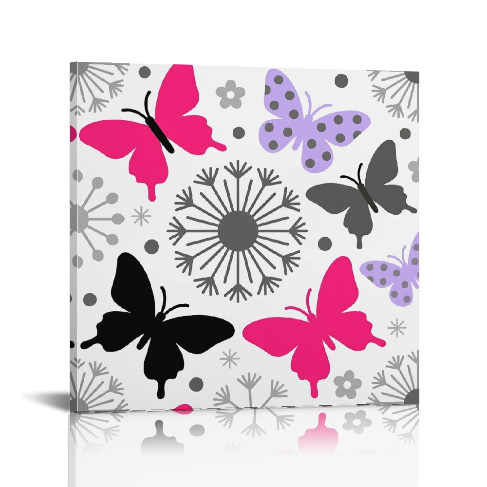 Abstract Dandelion and Butterfly Wall Art , Canvas Print, Canvas Prints ...