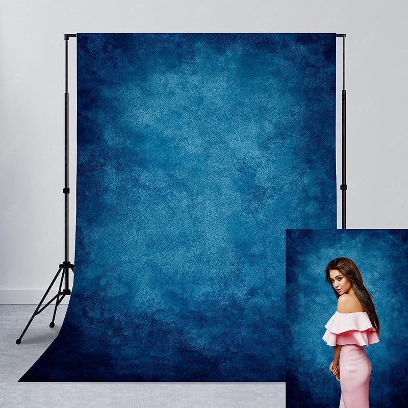 Abstract Dark Blue Backdrop Blue Portrait Photo Background Old Master Blue Backdrops Headshot ...