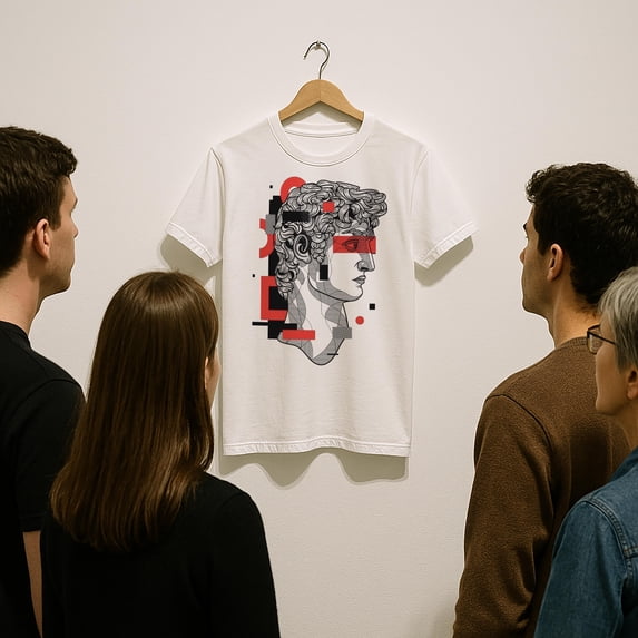 Abstract David Statue T-Shirt: Renaissance Art Graphic Tee - Walmart.com