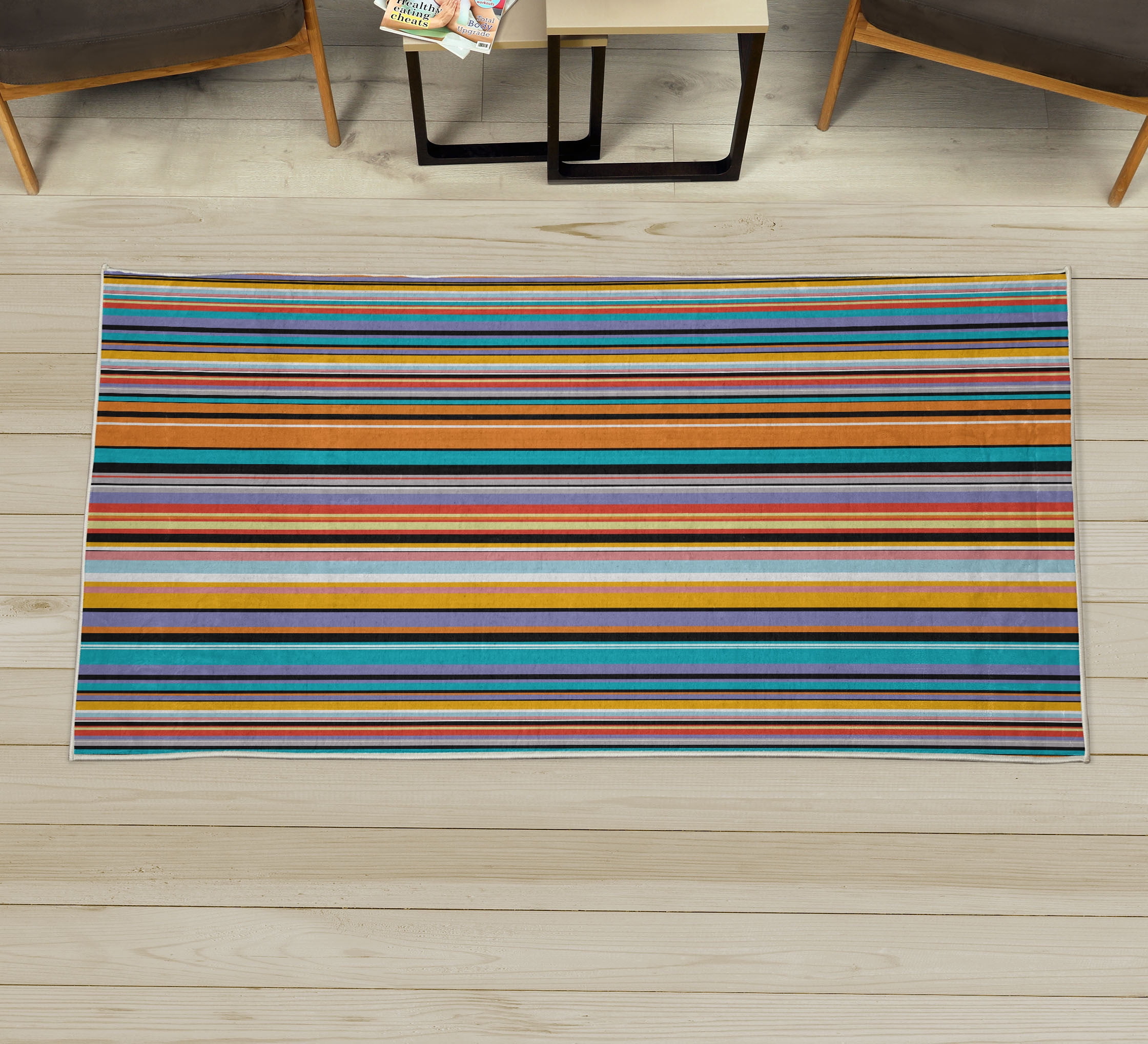 Abstract Decorative Rug, Barcode Lines Like Stripes Vertical Pattern ...