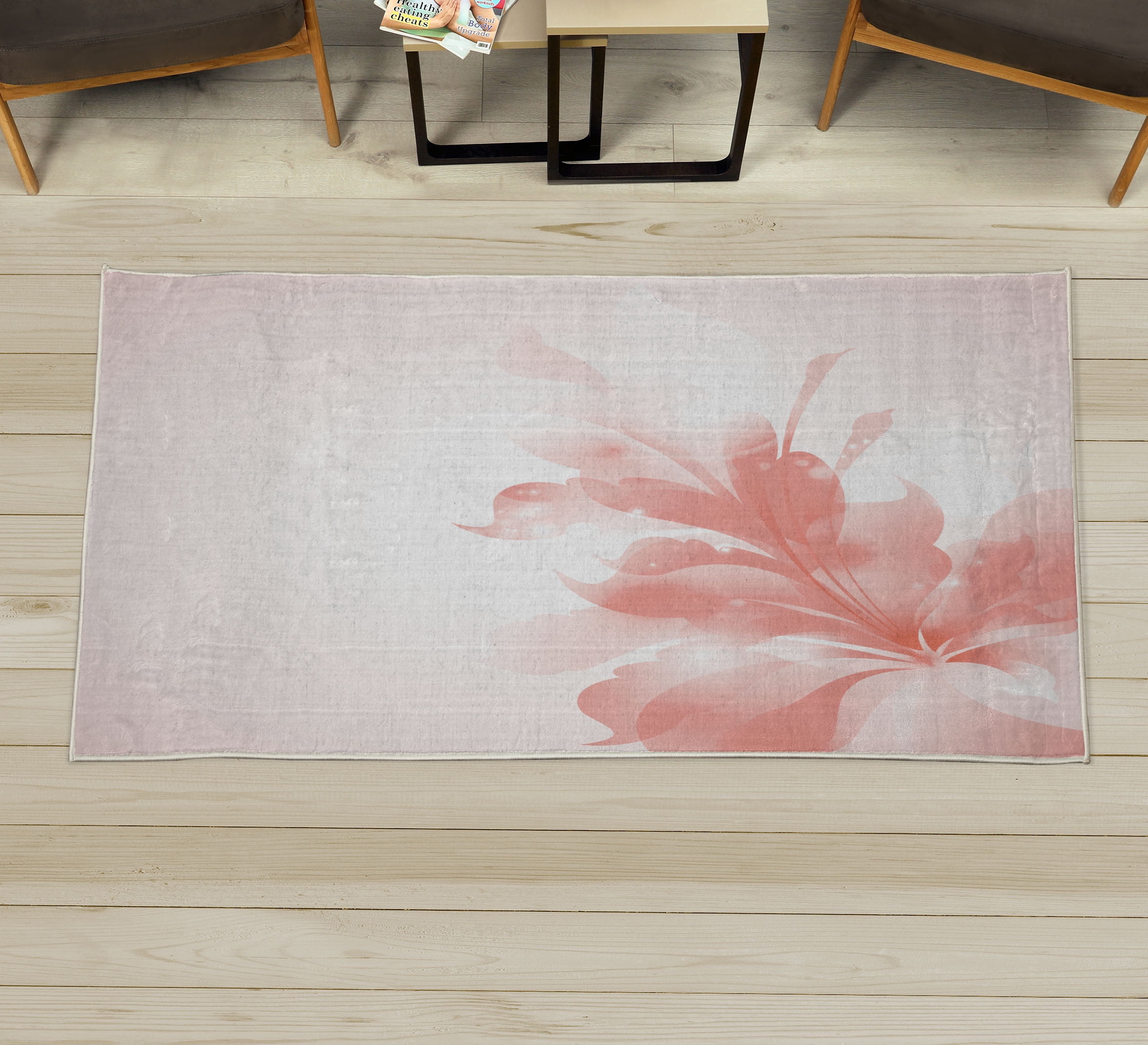 Abstract Decorative Rug, Color Gradient Effect Isolated Flower Petal ...