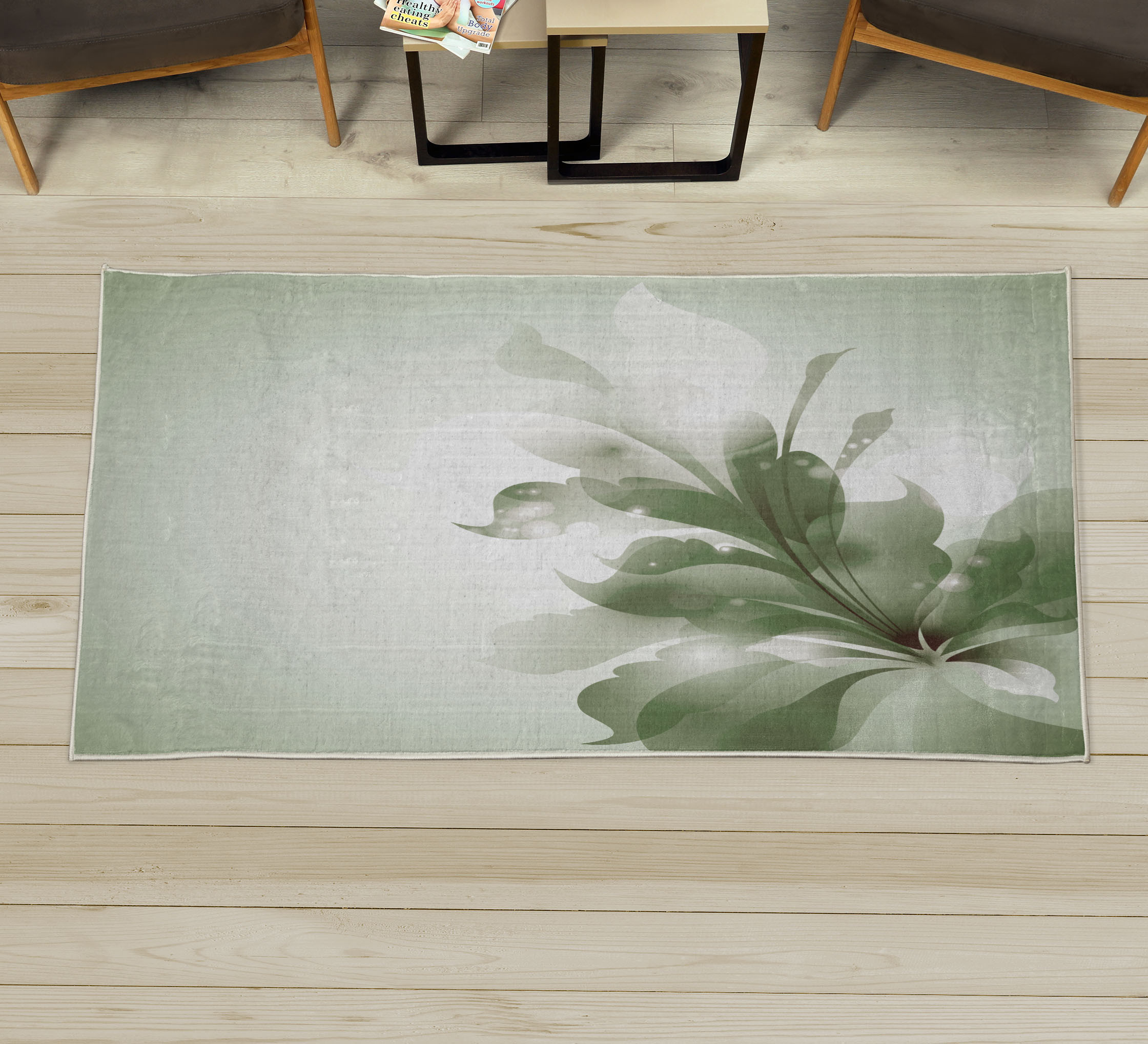 Abstract Decorative Rug, Color Gradient Effect Isolated Flower Petal ...