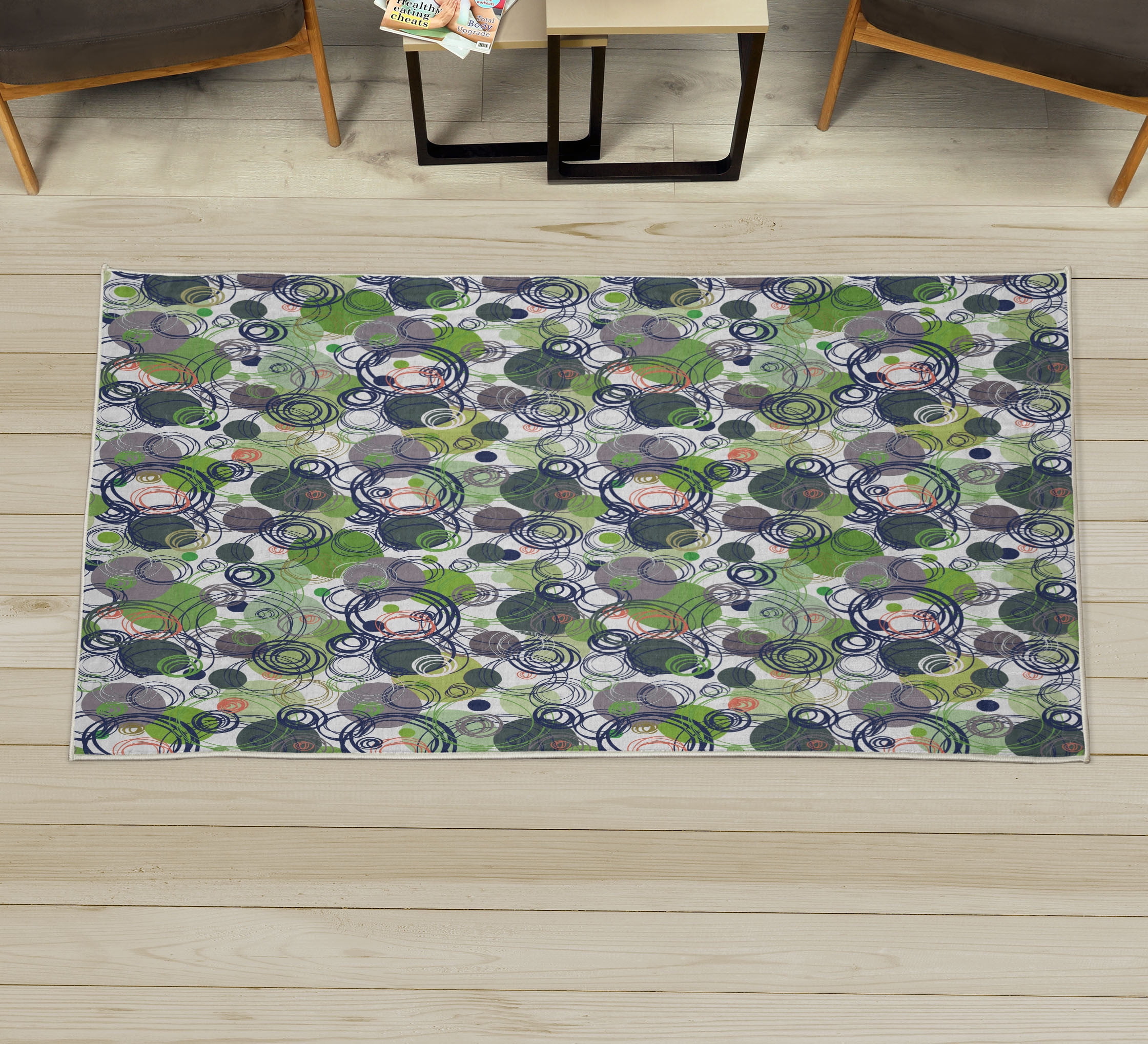 Abstract Decorative Rug, Hand Drawn Sketchy Geometrical Retro Modern ...