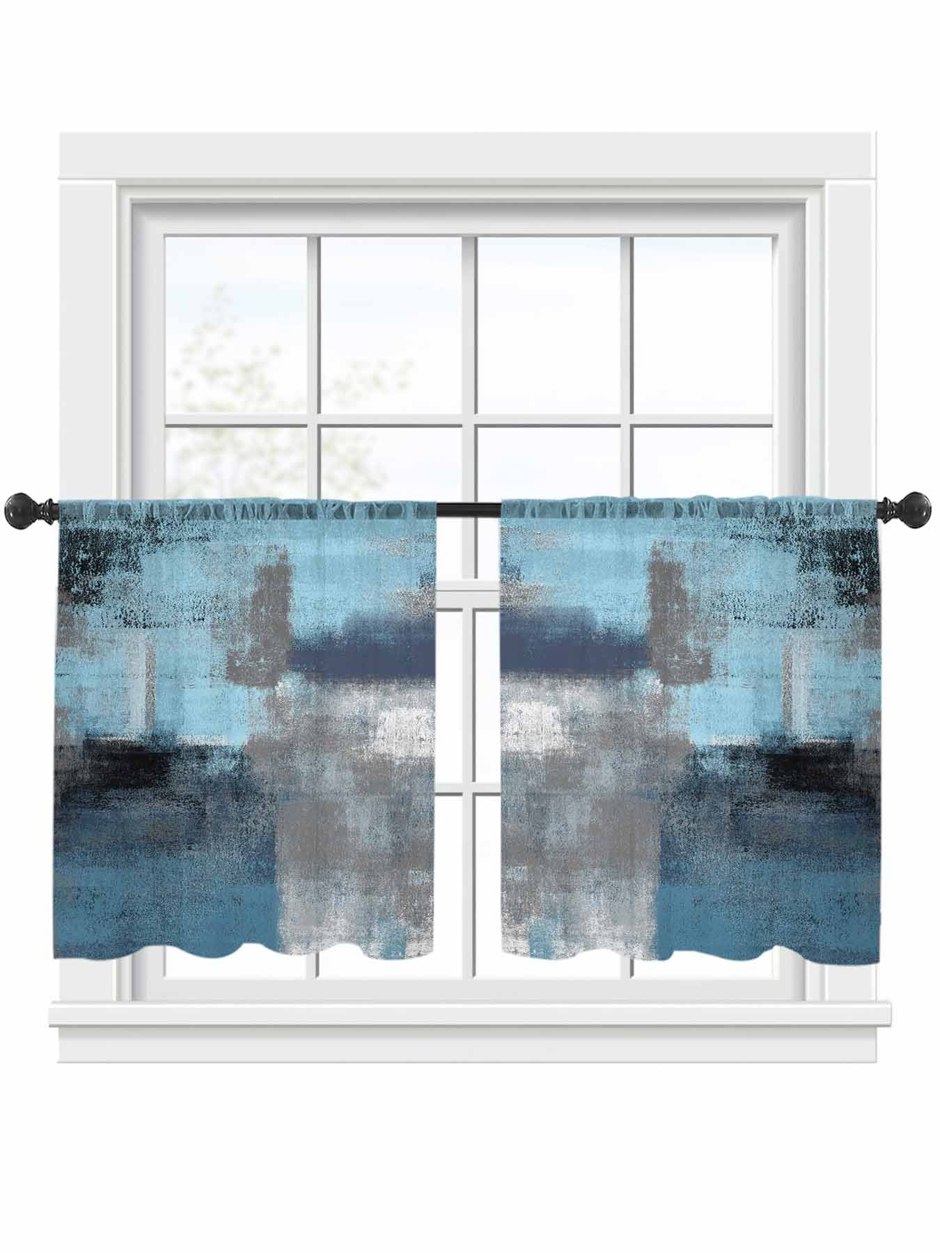 Abstract Decorative Sheer Curtains for Living Room Bedroom, Light ...