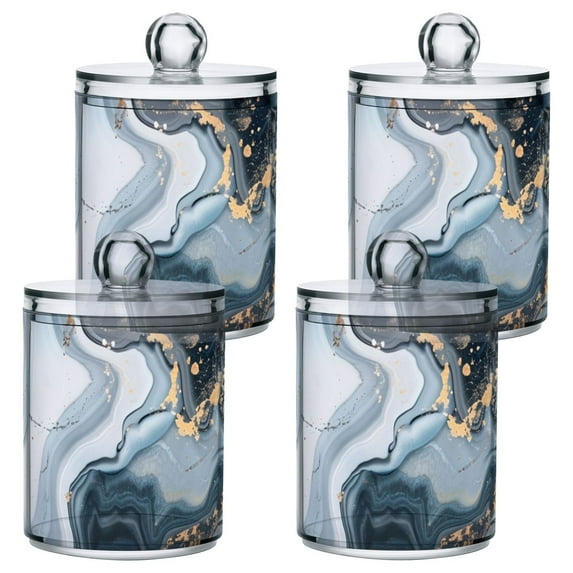 Abstract Deep Blue Marble Translucent Plastic Cans Storage Canisters ...