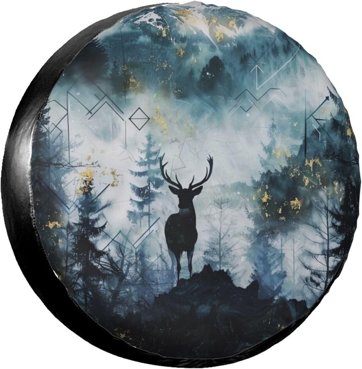 Abstract Deer Mountains Spare Tire Cover for Rv Trailer Camper- Cute ...