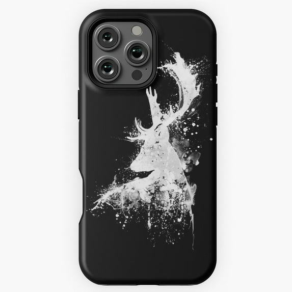 Abstract Deer Silhouette Modern Forest iPhone Case 11 12 13 14 15 16 17 ...