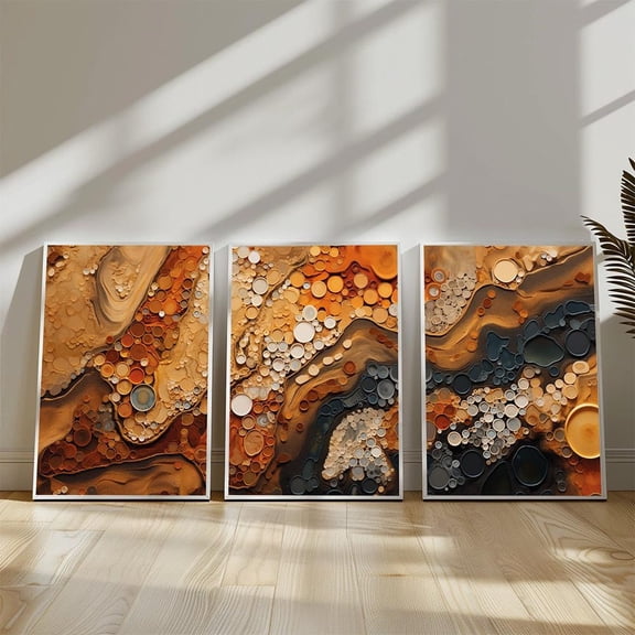 Aboriginal Style Art Print, Desert Landscape Wall Art, Earth Tone ...