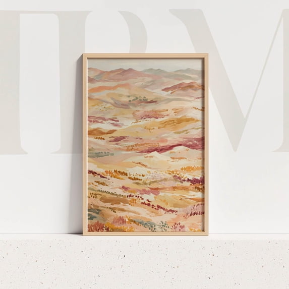 Abstract Desert Landscape Art Print, Modern Southwest Wall Decor Home ...