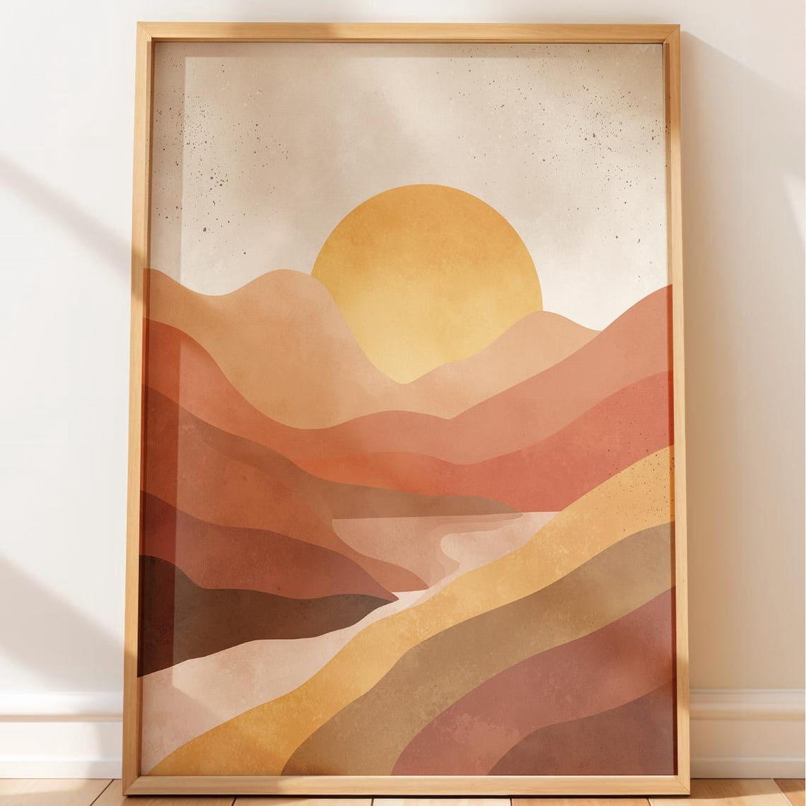 Abstract Desert Landscape Print Neutral Modern Southwestern Wall Art ...