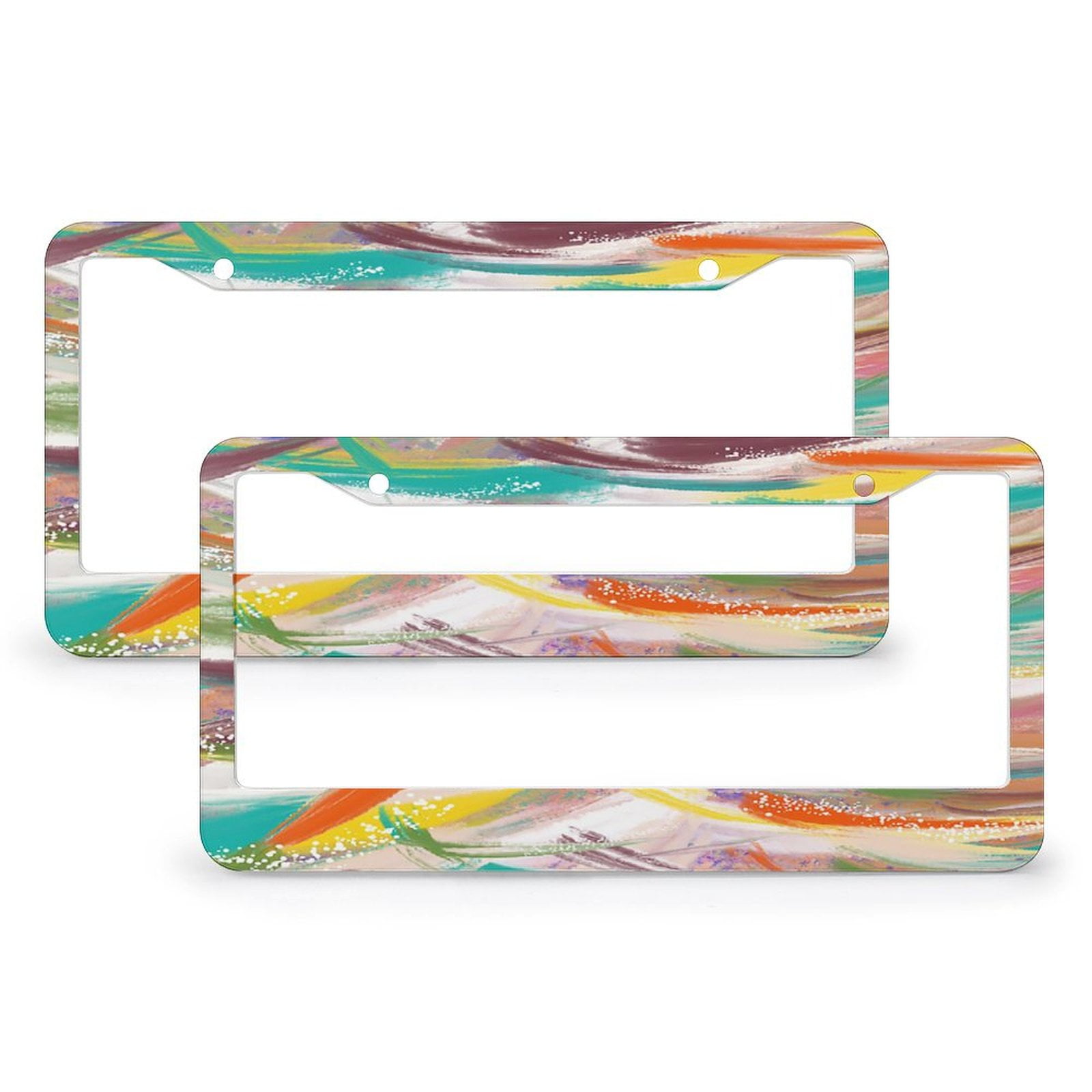 Abstract Design License Plate Frame - 2 Pack Aluminum Metal License ...