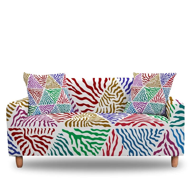 Abstract Design Stretch Sofa Covers for Living Room Couch Cover 1/2/3/4 ...