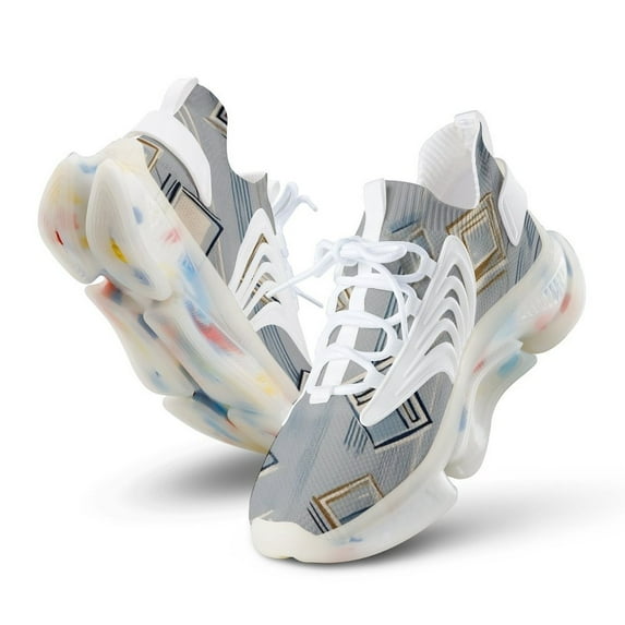 Abstract Diamond Geometric Pattern Walking Shoes for Men Woman ...