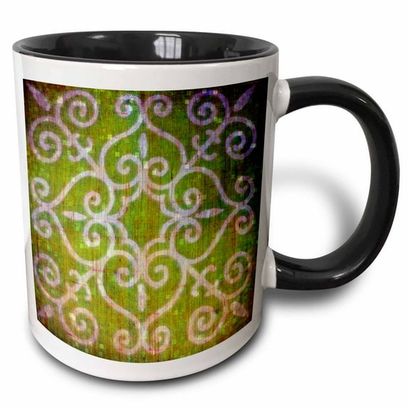 3drose, Abstract Digital Art in Green with Canvas-like Texture, 15oz ...