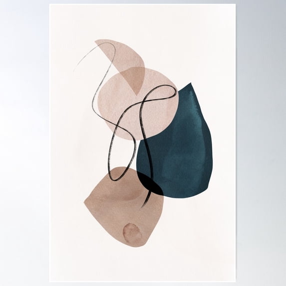 Abstract Digital Collage Modern Design In Neutral Tones. Poster Wall ...