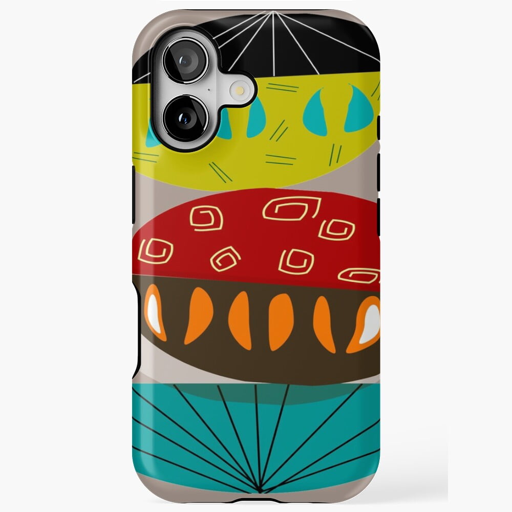 Abstract Digital Wall Art Mid Century Modern Retro Design Phone Case ...
