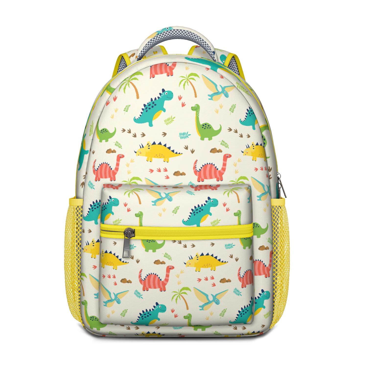 Abstract Dinosaur Print Backpack – Watercolor Cartoon Dino Schoolbag ...