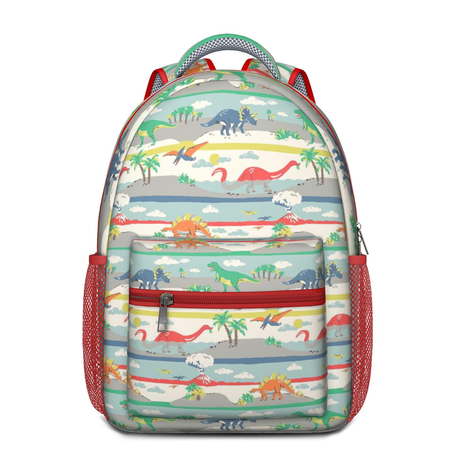 Abstract Dinosaur Print Backpack – Watercolor Cartoon Dino Schoolbag ...