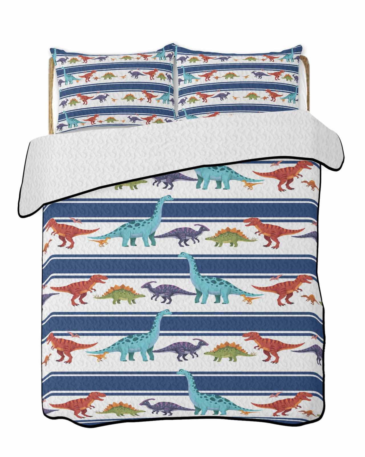 Abstract Dinosaur Quilts Bedding Set California King Red Purple Green ...
