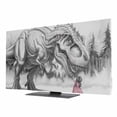 Abstract Dinosaur TV Dust Cover 24 Inch, Retro Gray Animal Little Girl ...