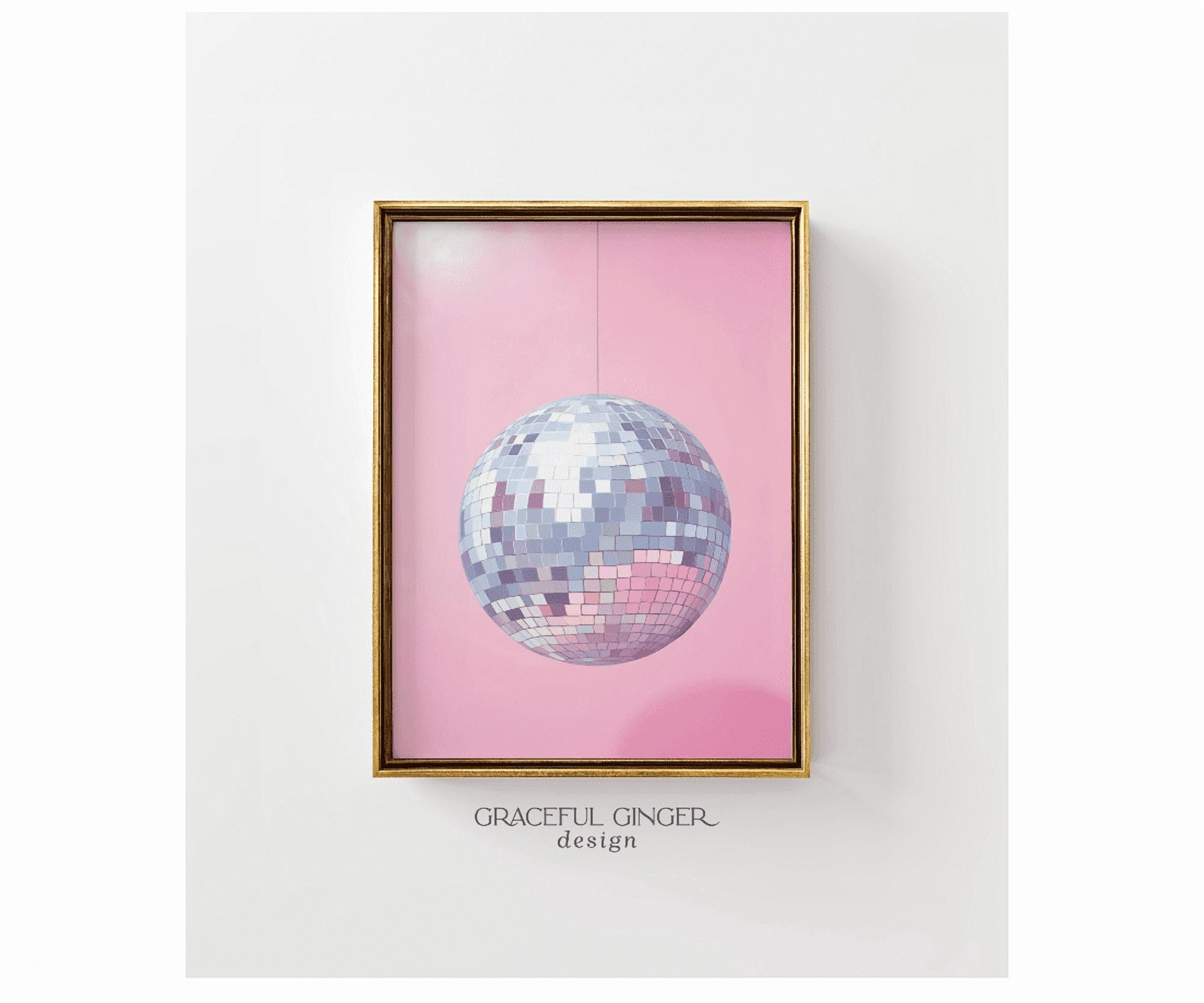 Abstract Disco Ball Wall Poster Pink Dance Floor Decor Home Decor ...