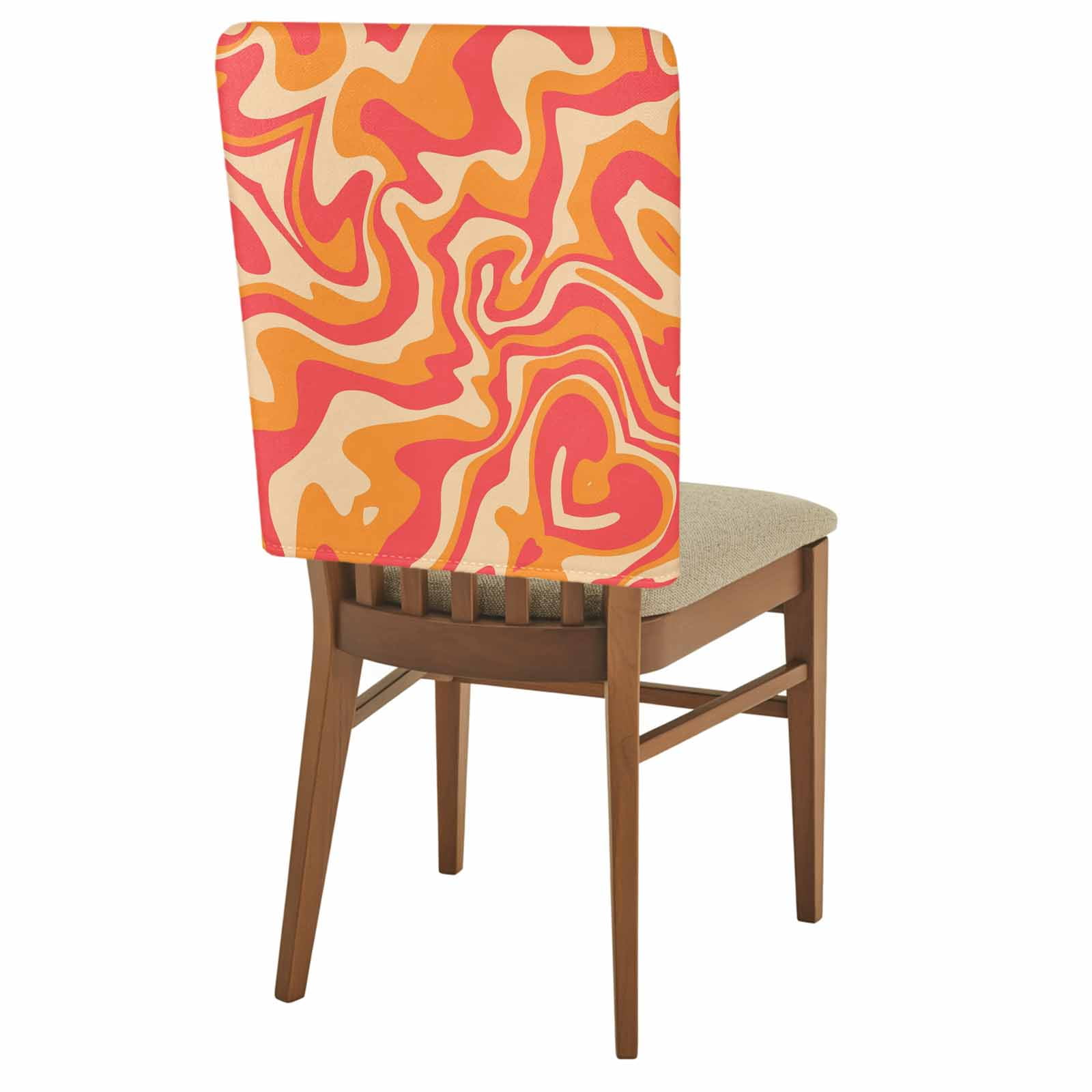 Abstract Distortion Texture Chair Back Covers Set of 1, Red Yellow Line ...