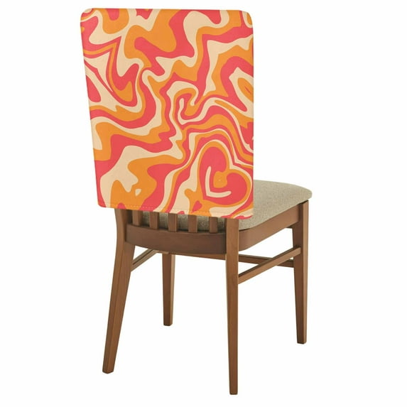 Abstract Distortion Texture Chair Back Covers Set of 8, Red Yellow Line ...