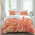 Abstract Distortion Texture Duvet Cover Set King Size, Red Yellow Line ...