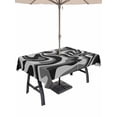 Abstract Distortion Texture Rectangle Outdoor Tablecloth with Umbrella ...