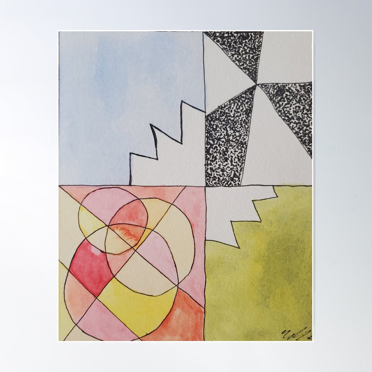 Abstract Division Poster Wall Art, Modern Wall Decor For Living Room ...