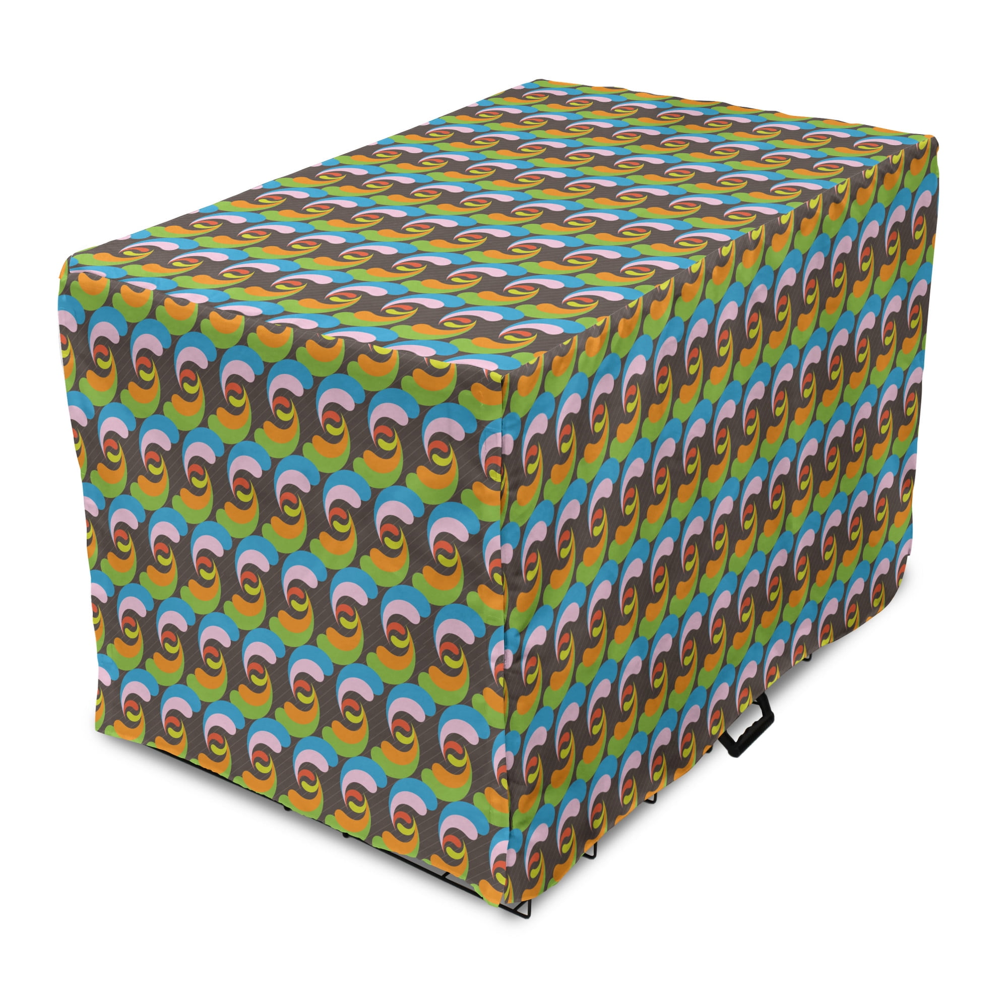 Abstract Dog Crate Cover, Dreamy Themed Pattern of Colorful Rhythmic ...