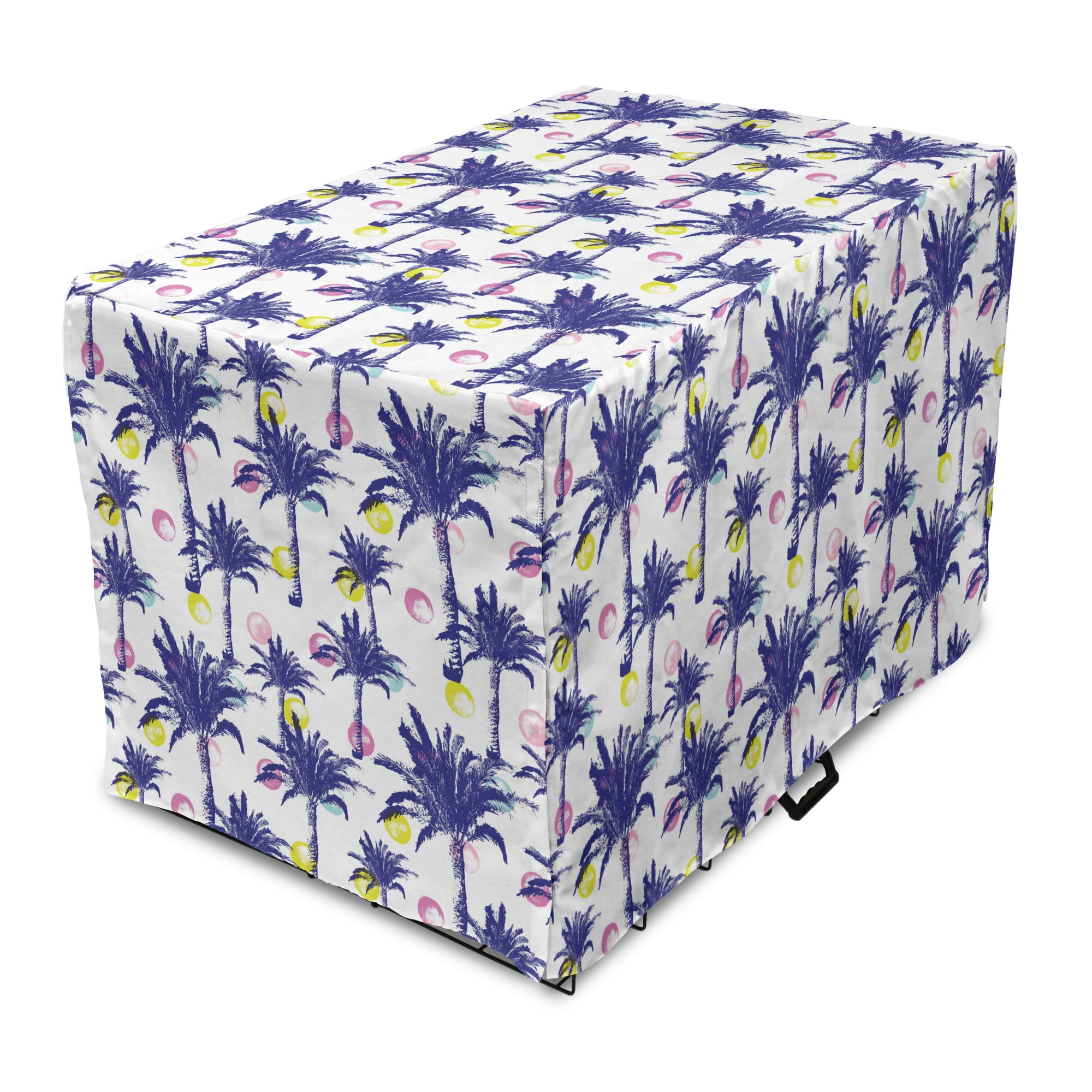 Abstract Dog Crate Cover, Pattern with Tropic and Palm Trees ...
