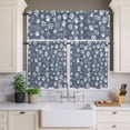 Abstract Dog Paw Navy Blue Curtain Tier and Valance Set 3 Piece,Cartoon ...
